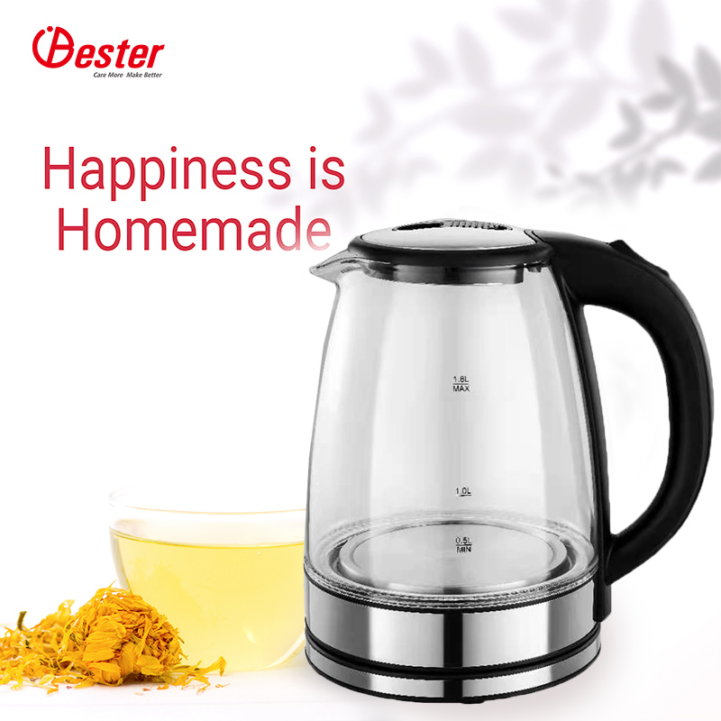 Glass Kettle With Blue Light Tea Pot Glass Water Electric Kettles - Bester